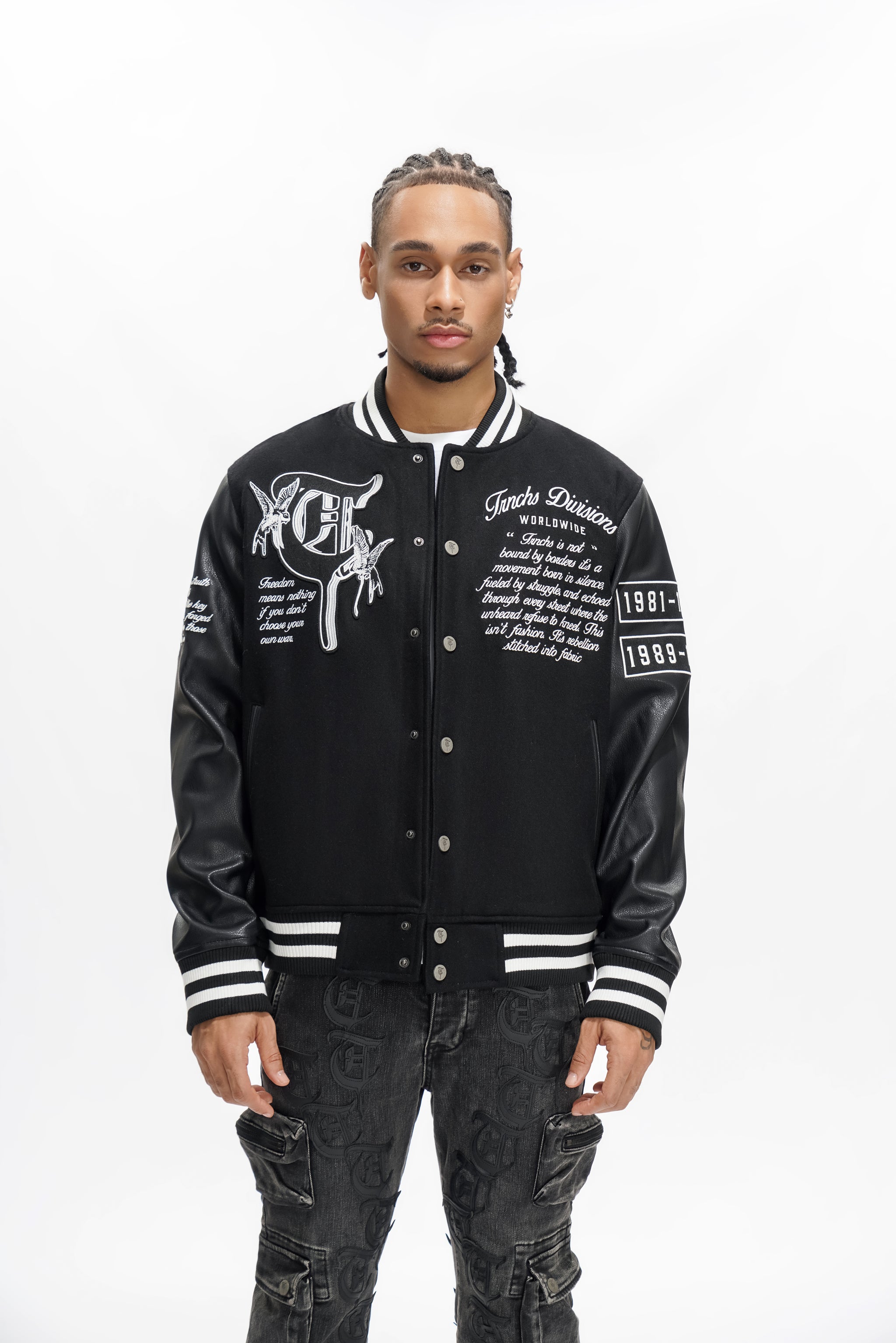 LEAD THE PACK Black Varsity Jacket
